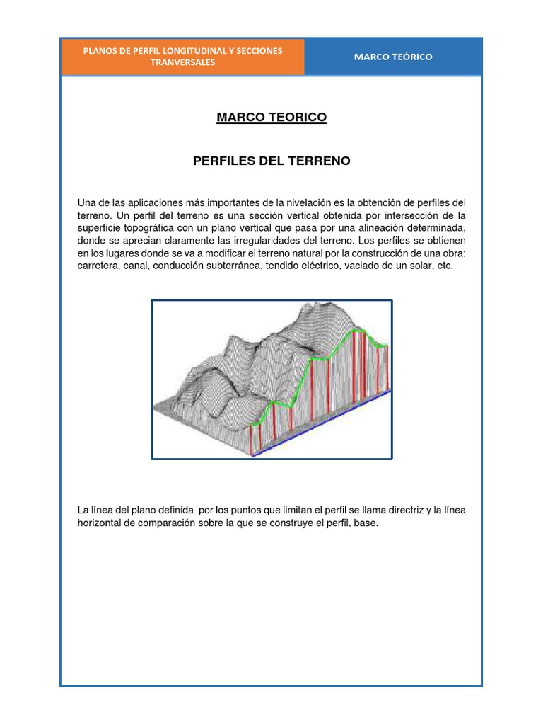 Dibujo de Perfil Longitudinal y Secciones Transversales | PDF ...