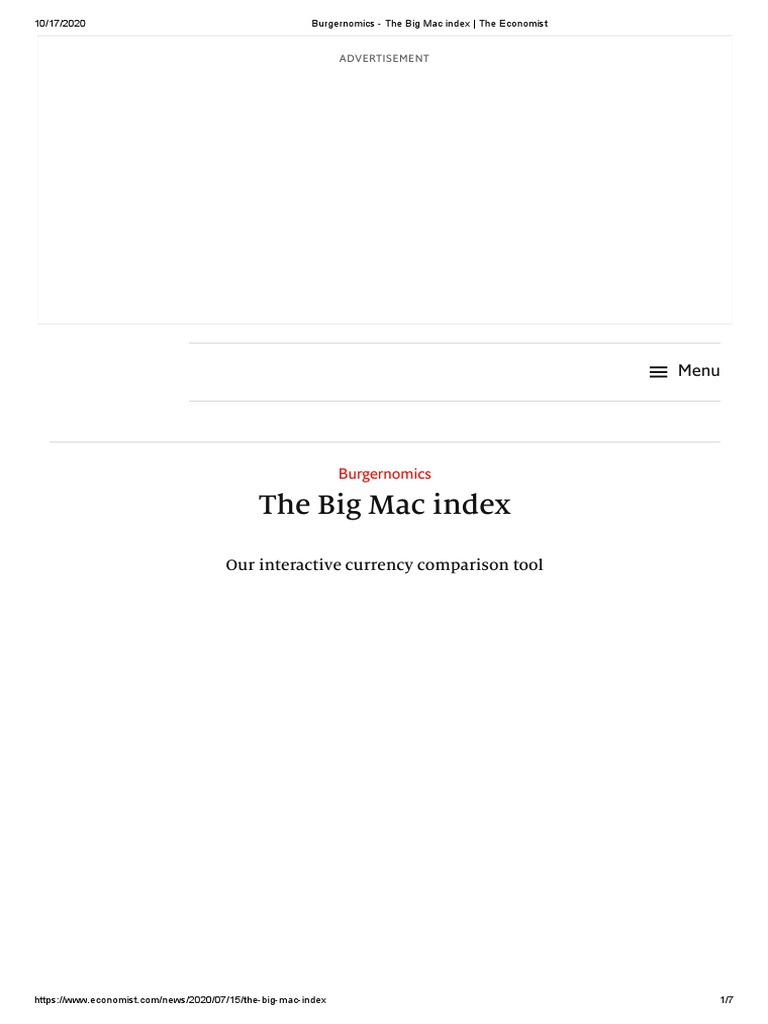 Burgernomics - The Big Mac Index - The Economist | PDF | Purchasing ...