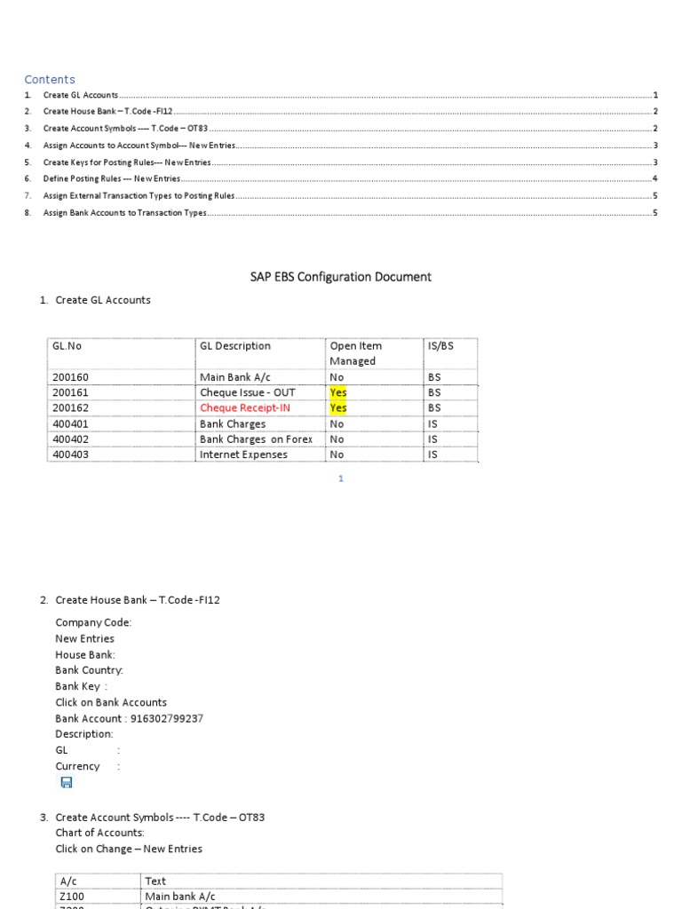 SAP EBS Setup Guide | PDF | Banks | Financial Services