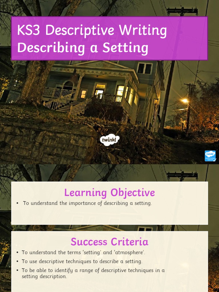 Describing A Setting.199189871 | PDF | Adjective | Verb