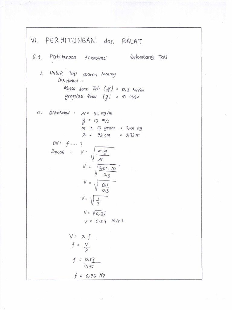 Perhitungan Dan Ralat Modul 6 PERCOBAAN MELDE | PDF