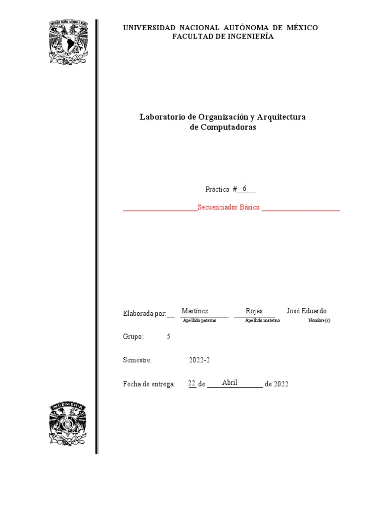 Practica6 Organización y Arquitectura de Computadoras | PDF ...