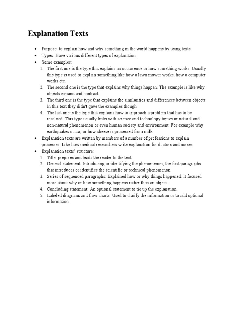 Explanation Texts | PDF