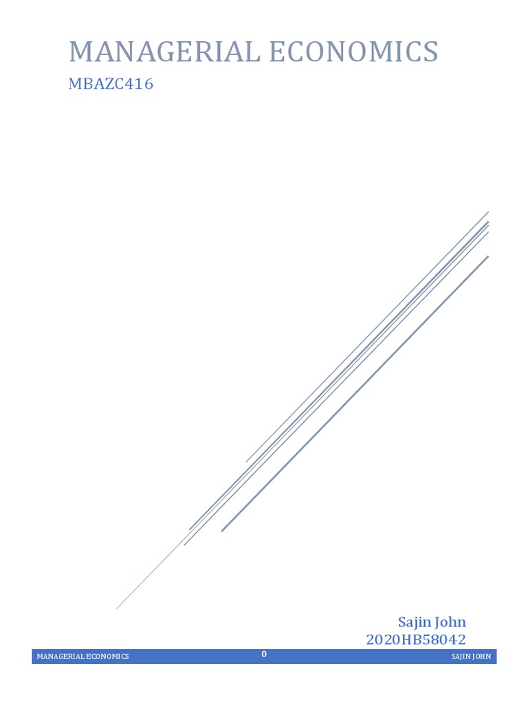 Managerial Economics Notes | PDF | Economics | Microeconomics