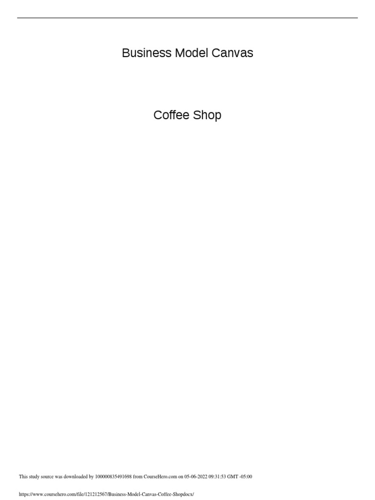 Coffee Shop Business Model Canvas | PDF | Business Model | Coffee