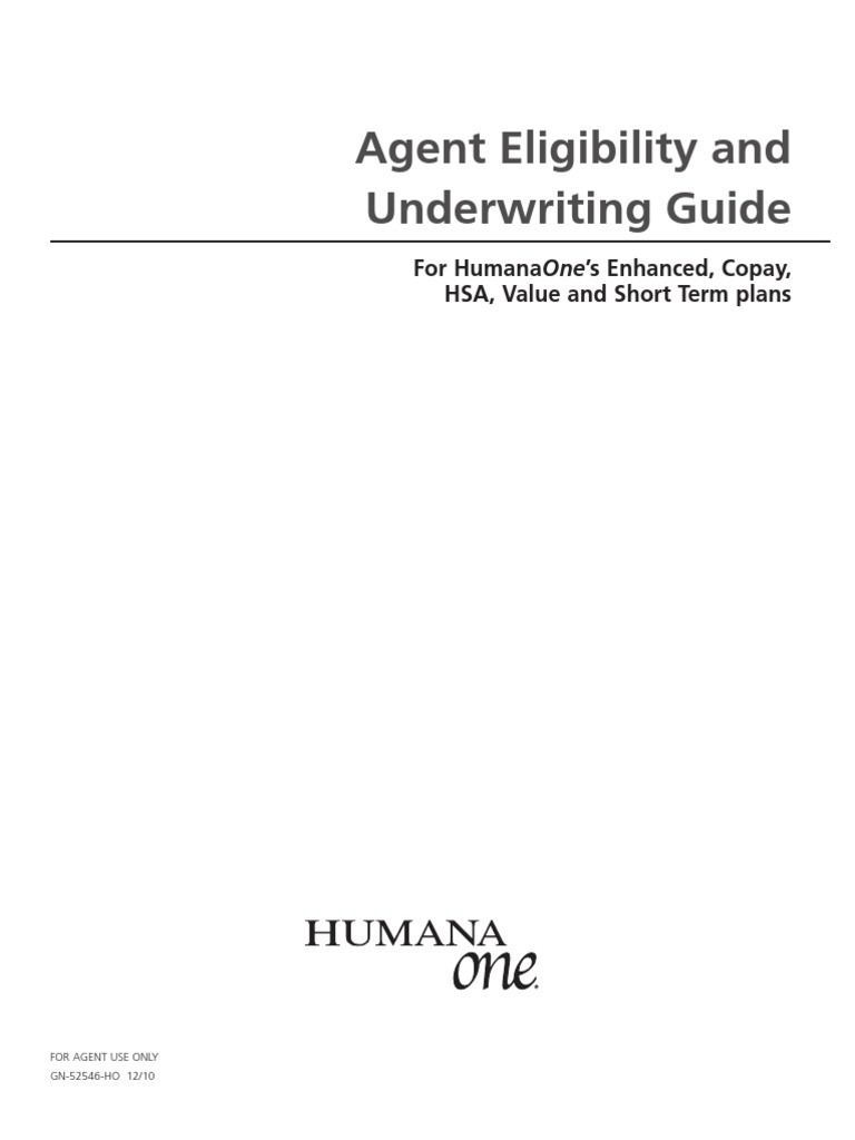 Agent Eligibility and Underwriting Guide: For Humanaone'S Enhanced ...