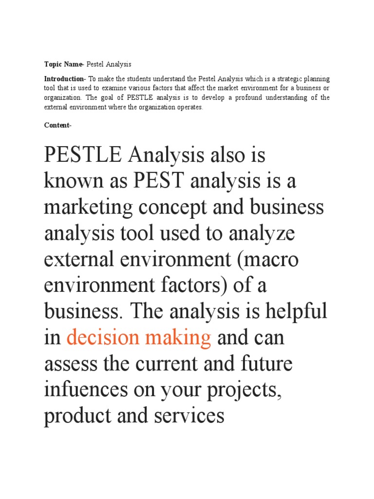 Understanding PESTLE Analysis for Business | PDF | Economies | Business