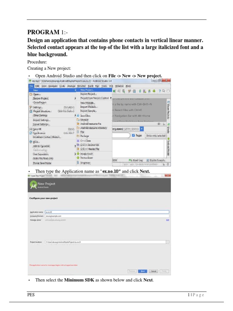 Android Lab Manual | PDF | Android (Operating System) | Mobile App