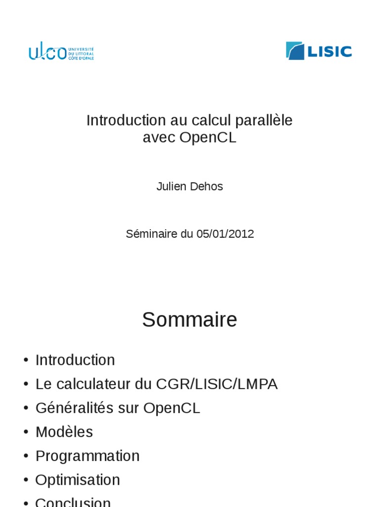 Calcul Parallèle et OpenCL Simplifié | PDF | Processeur graphique ...