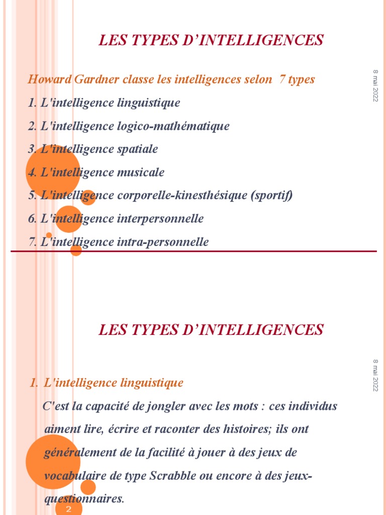 Les Types D - Intelligence | PDF | Cognition | Sciences cognitives