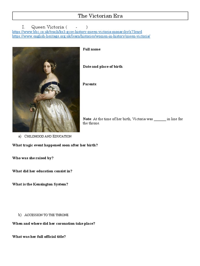 The Victorian Era: I. Queen Victoria (-) | PDF | Victorian Era