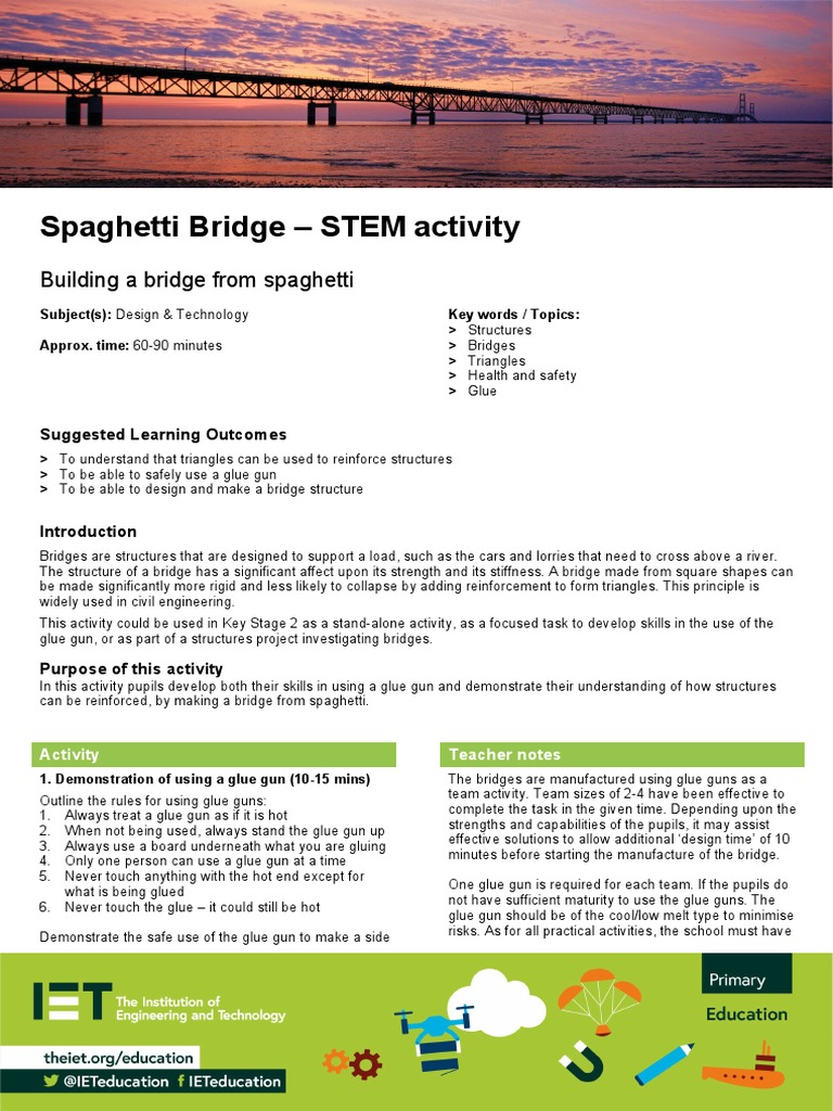 Spaghetti Bridge STEM Activity Guide | PDF | Design | Engineering