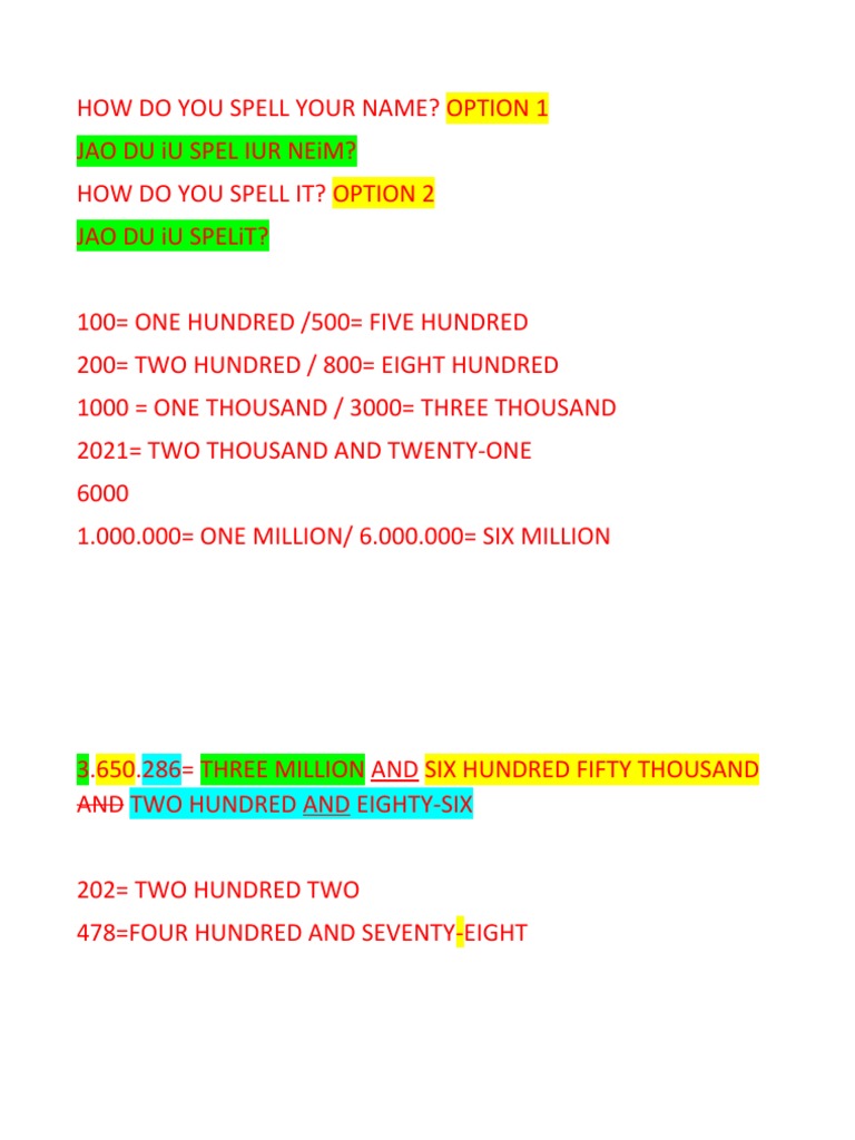 How Do You Spell Your Name | PDF
