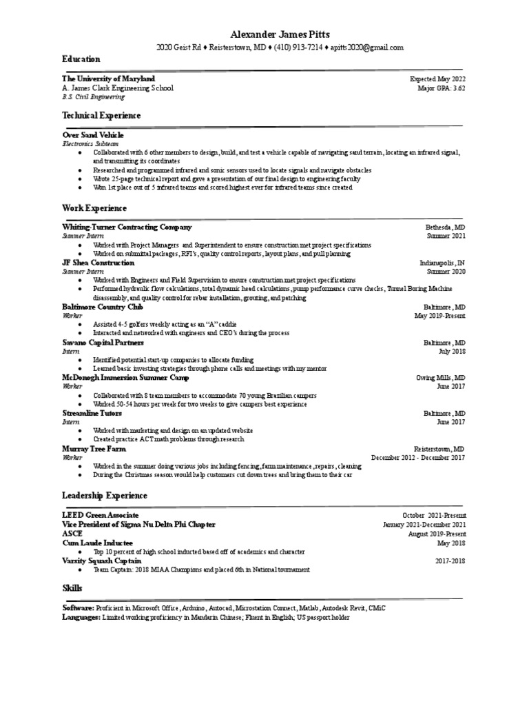 Pitts Real Resume | PDF