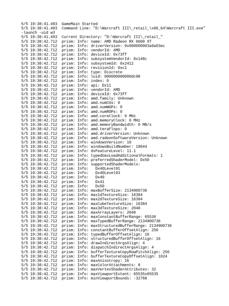 War 3 Log | PDF | Advanced Micro Devices | Blizzard Entertainment