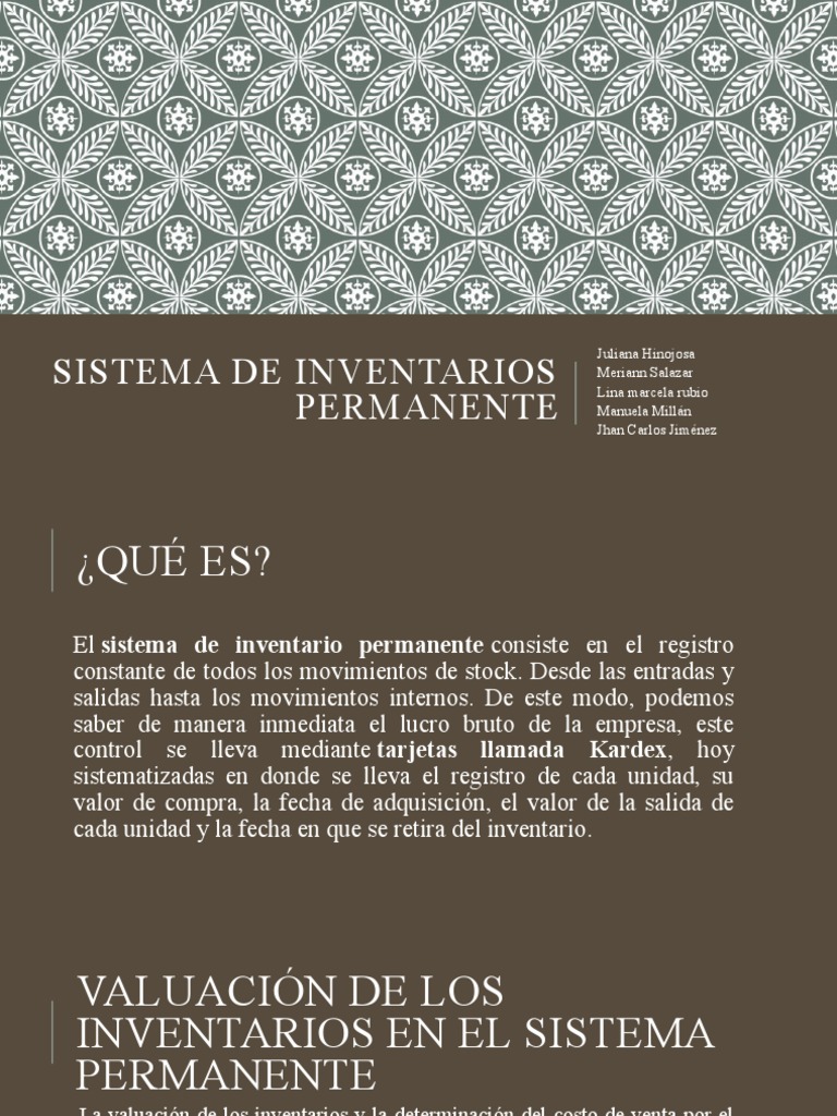 Sistema de Inventarios Permanente - EXPOSICION CONTABILIDAD | PDF ...