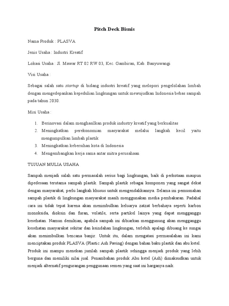 Pitch Deck Bisnis | PDF | Seni