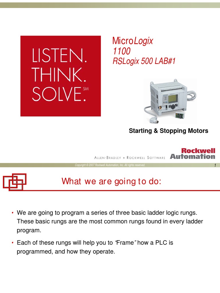 Micrologix Lab 1 | PDF | Programmable Logic Controller | Automation