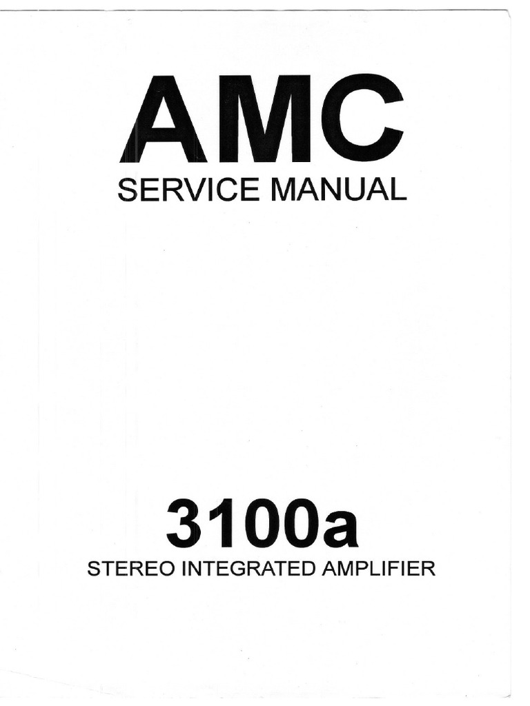 Amc 3100a Integrated Amplifier SM | PDF