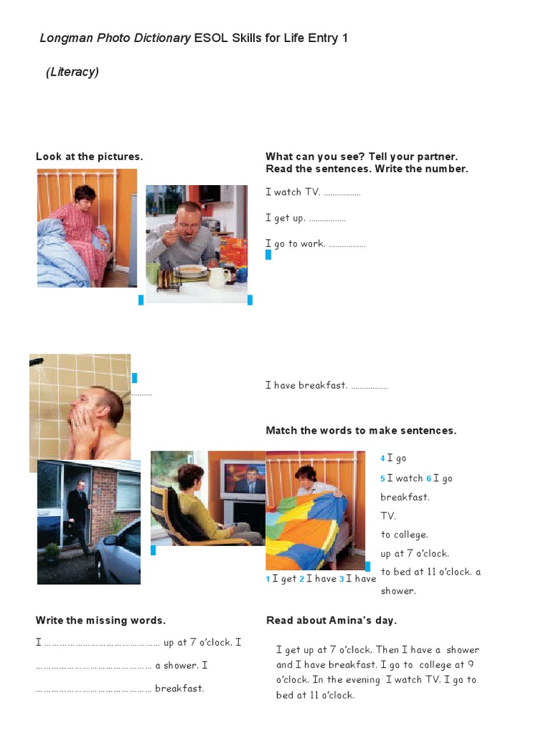 Daily Routine - Pictures and Questions 29 Marzo | PDF | Language Arts ...