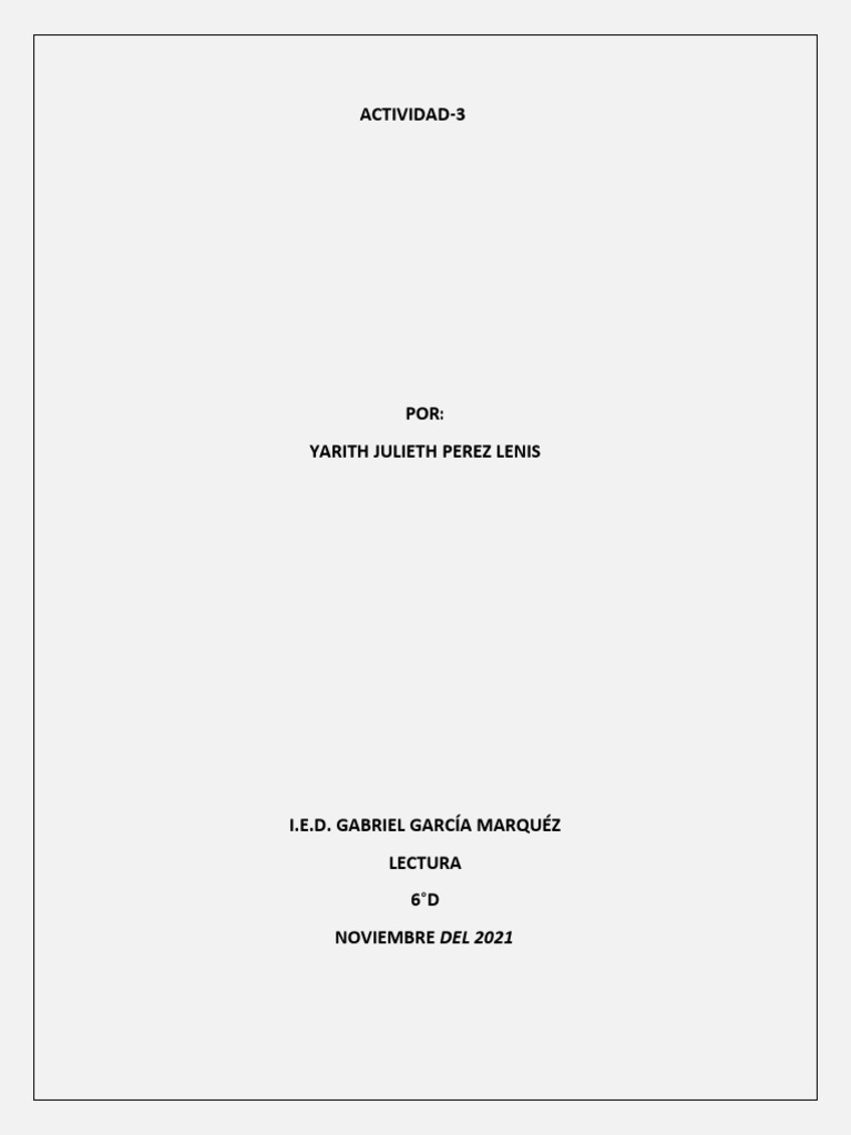 Actividad 3, Lectura | PDF