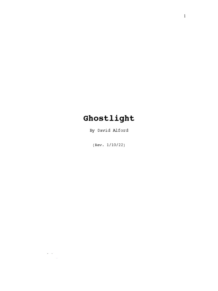 Ghostlight: A Play Script Overview | PDF