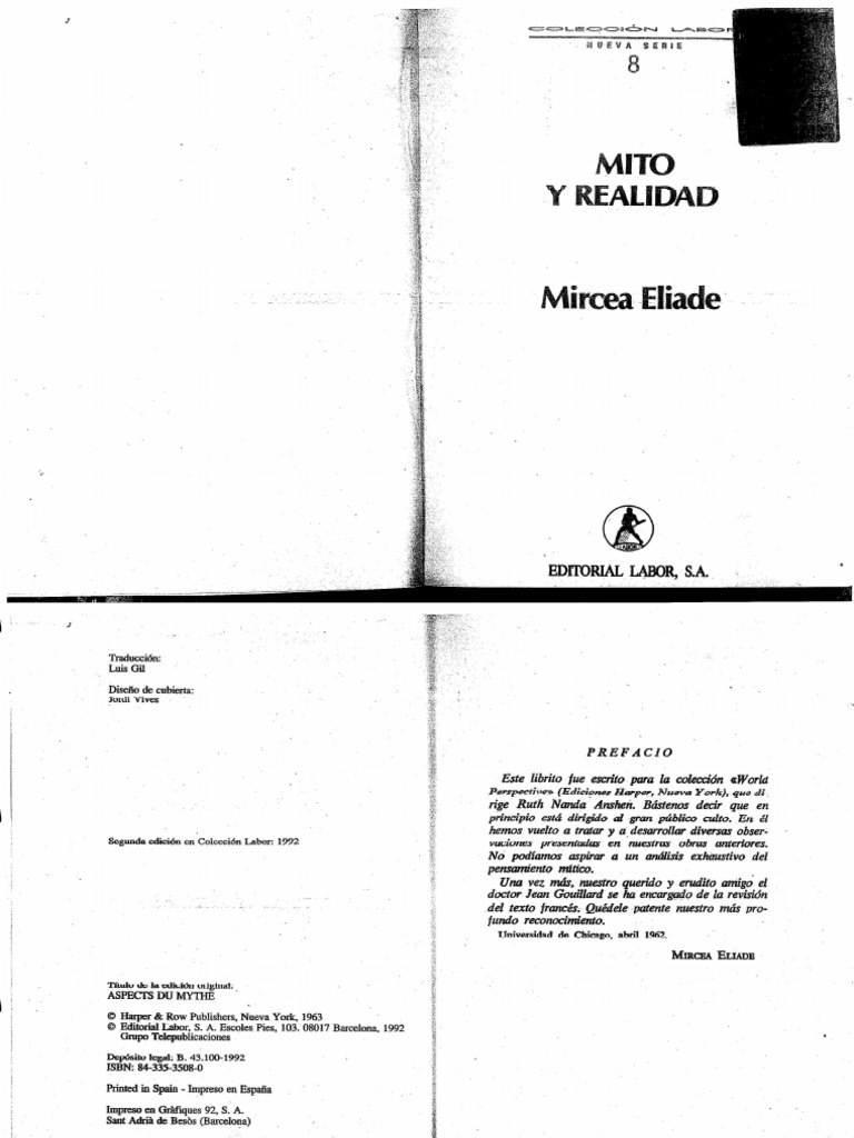 Mito y Realidad - Mircea Eliade 1ra Parte | PDF