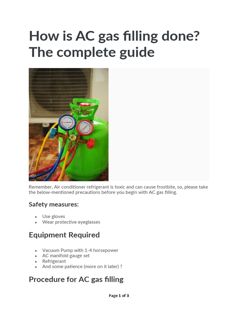 How Is AC Gas Filling Done? The Complete Guide: Equipment Required ...