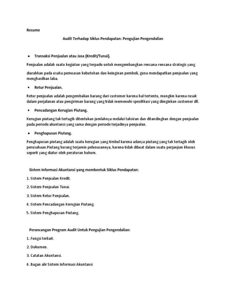 Resume Auditing 2 | PDF | Bisnis