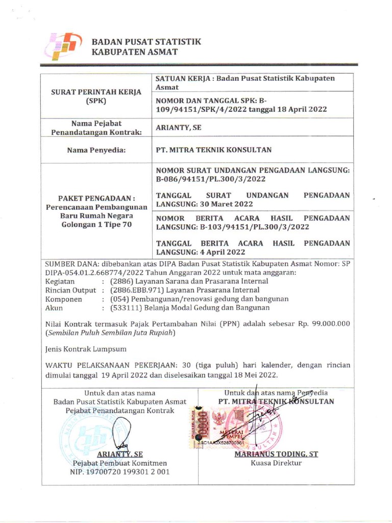 SPK Rumah Negara Type 70 | PDF