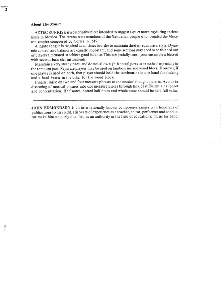 Aztec - Sunrise PDF Partitura | PDF