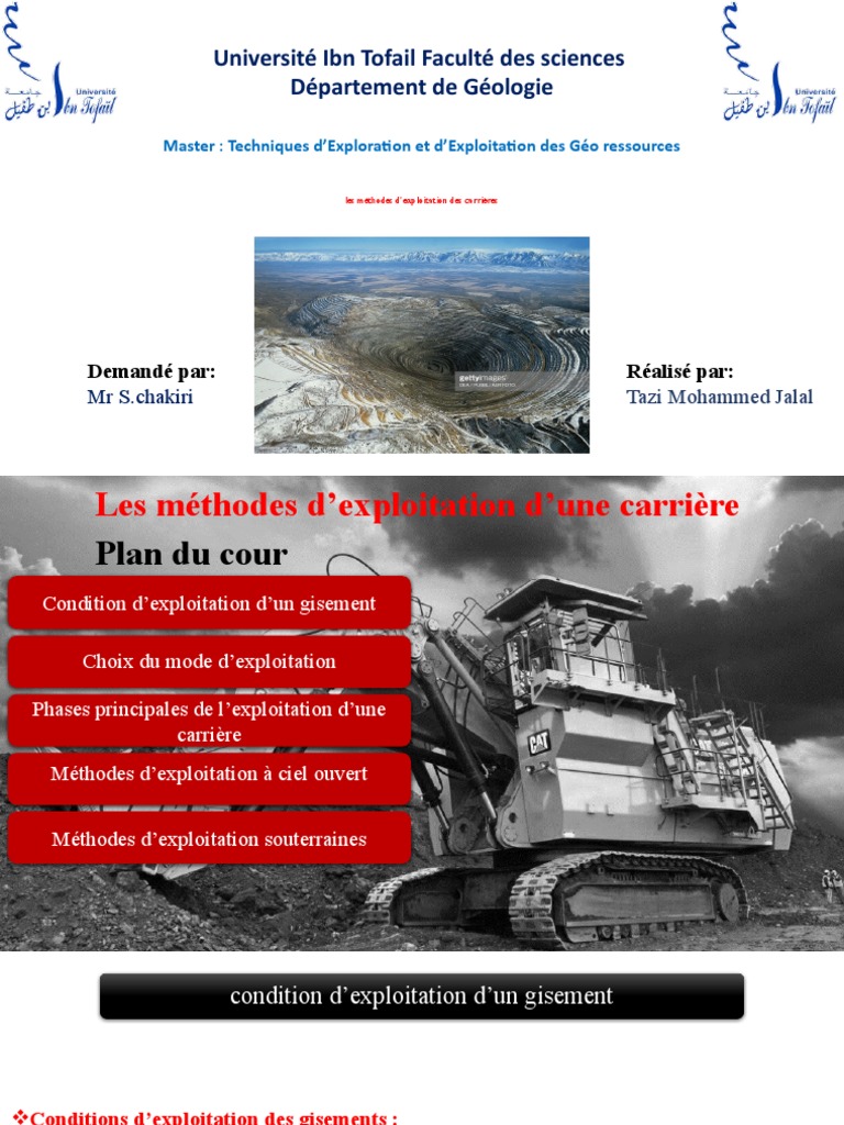 Methodes D'exploitation Des Carrières | PDF | Carrière (géologie ...