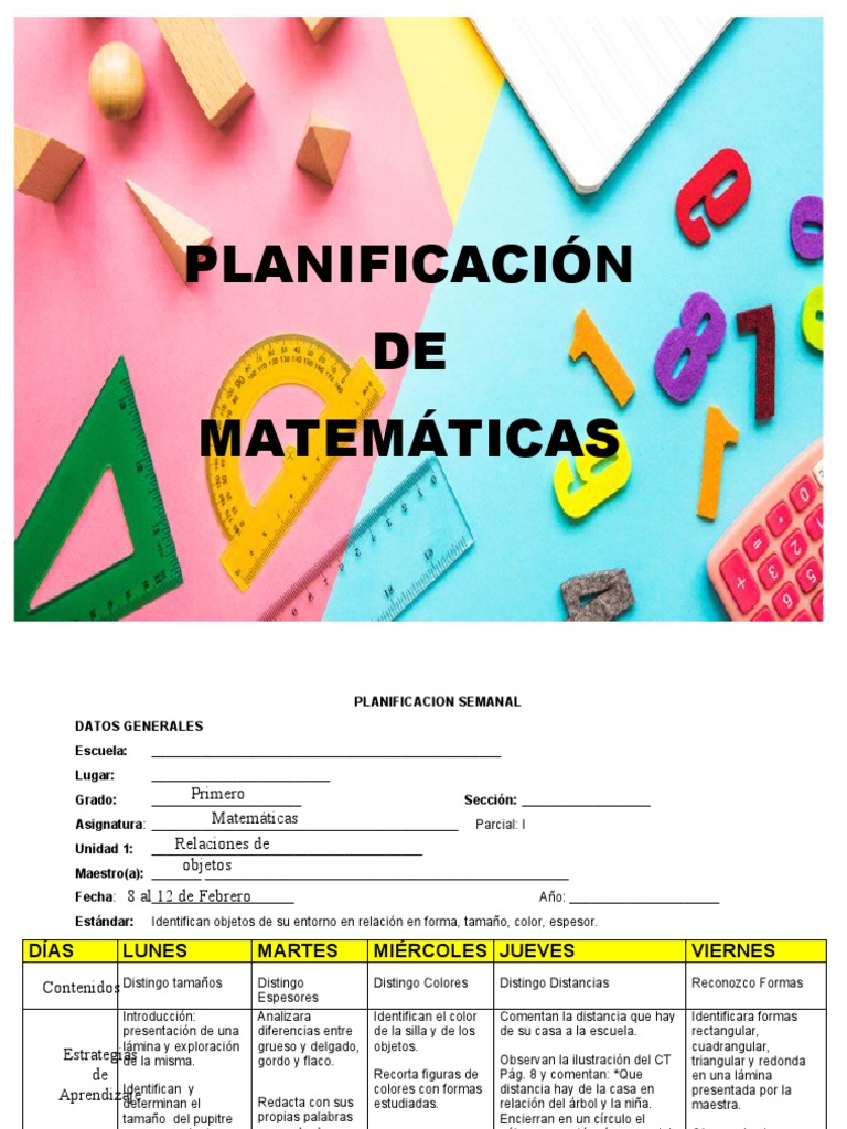 Planes de Matematicas | PDF