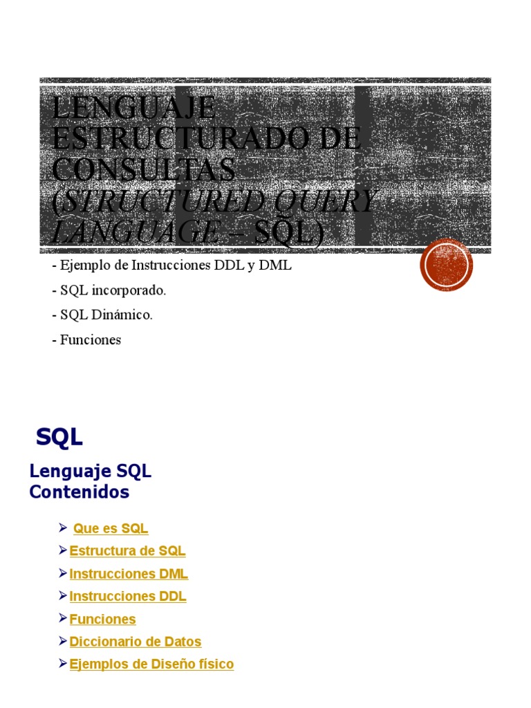 UIII.C7 - Sentencias SQL DDL, DML, Funciones | PDF | SQL | Ciencias de ...