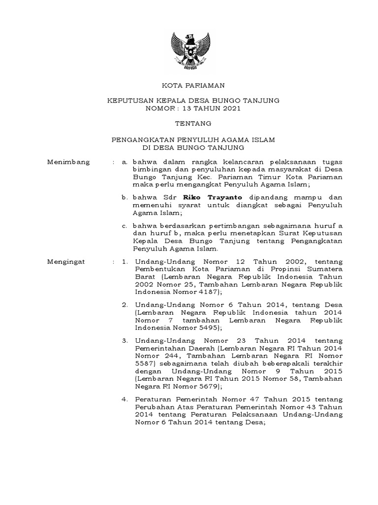 13 SK Penyuluh Agama Islam-Dikonversi | PDF