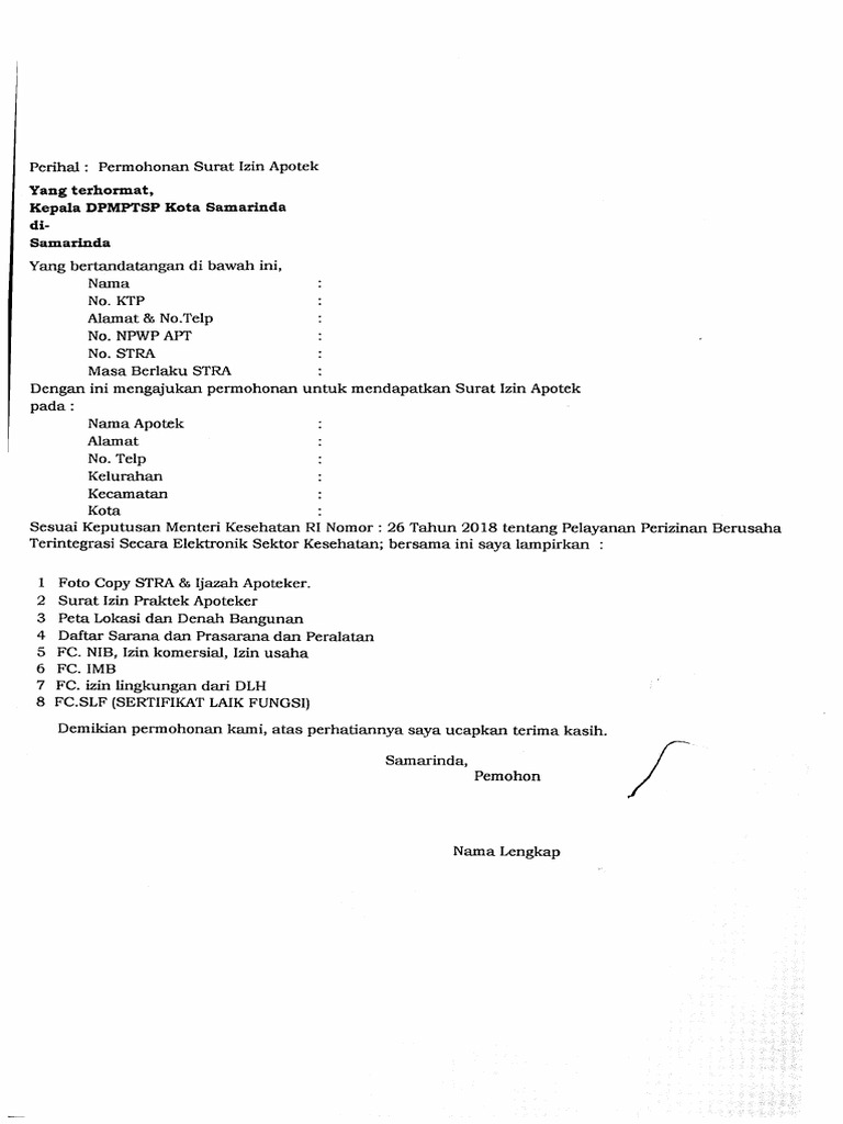 Permohonan Surat Izin Apotek | PDF