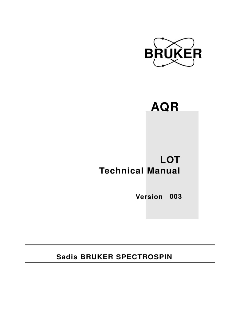 Bruker: Technical Manual | PDF