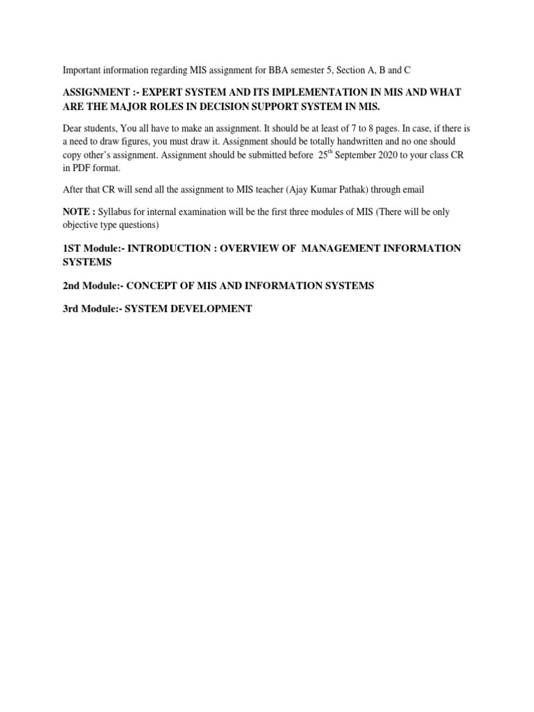 Assignment Information | PDF