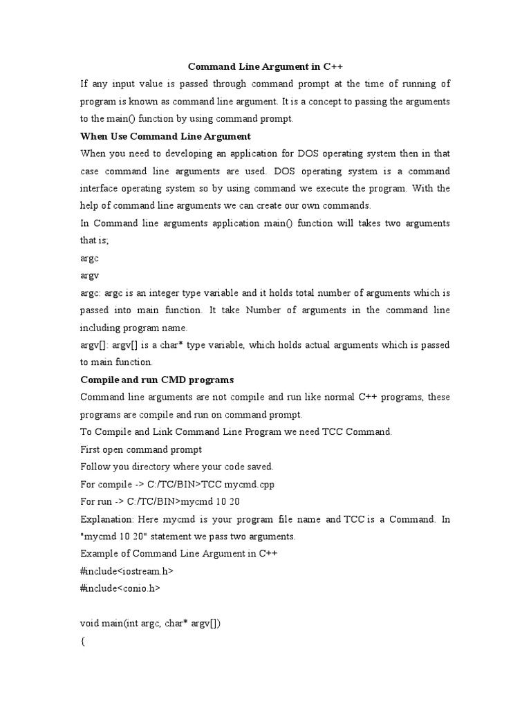 Command Line Argument Pdf