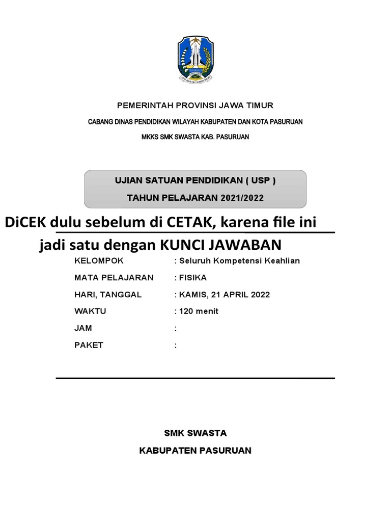 Uspbk 2022 - Fisika | PDF