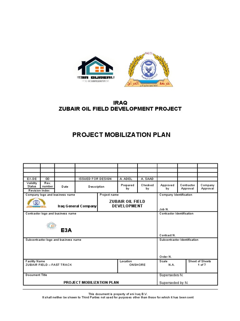 Project Mobilization Plan | PDF | Personal Protective Equipment