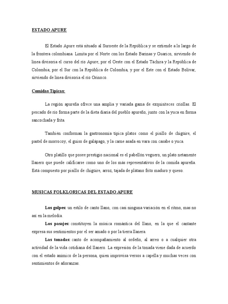 Estado Apure | PDF | Tortita | Alimentos