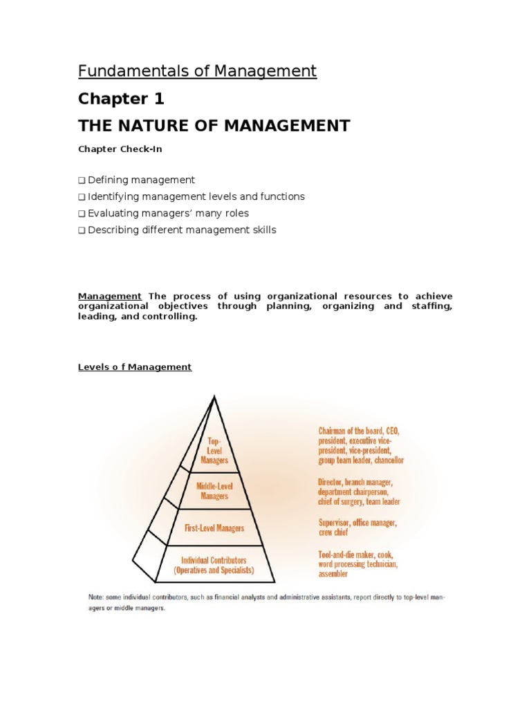 CH 1 Fundamentals of Management | PDF | Leadership | Expert