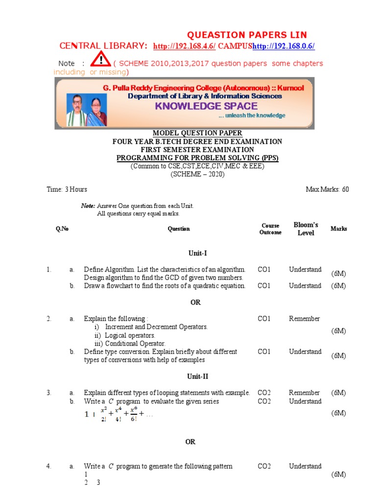 Ist Sem Pps Cse Cstce Me Ece Eee Ds Cms Pdf C Programming Language Pointer 