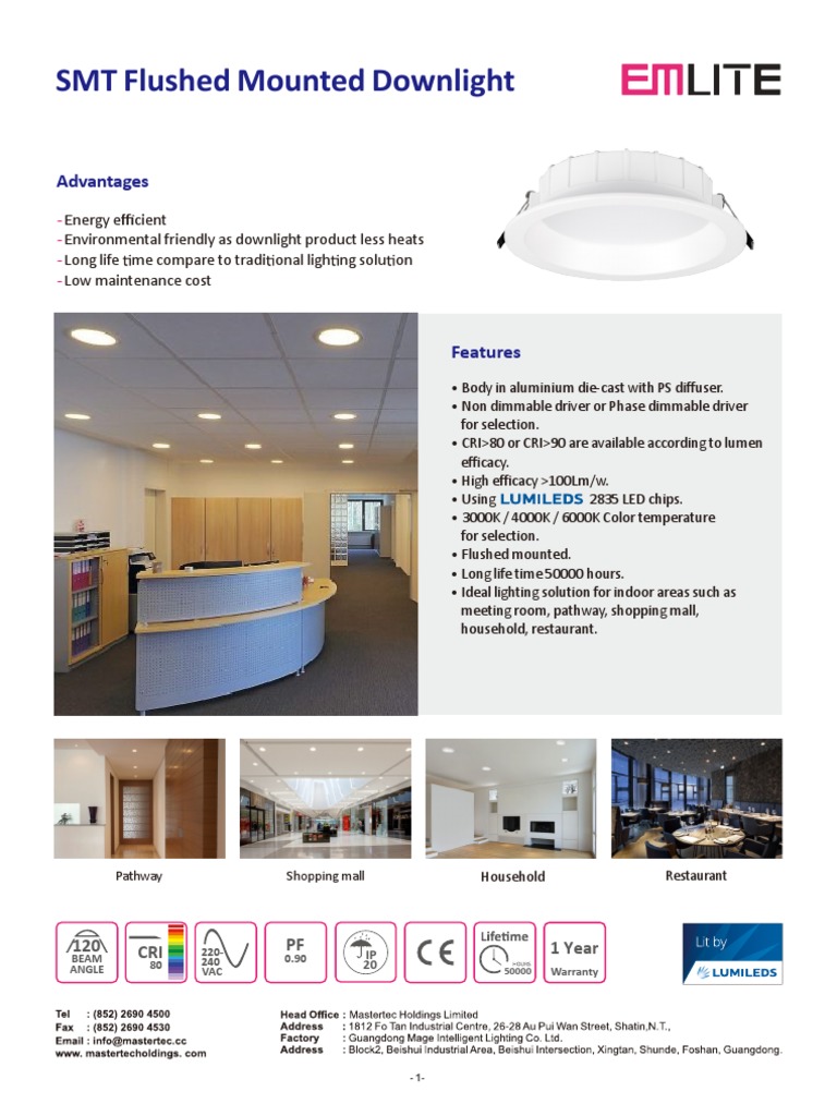 Emlite - SMT Flushed Mounted Downlight For Singapore-1 | PDF ...