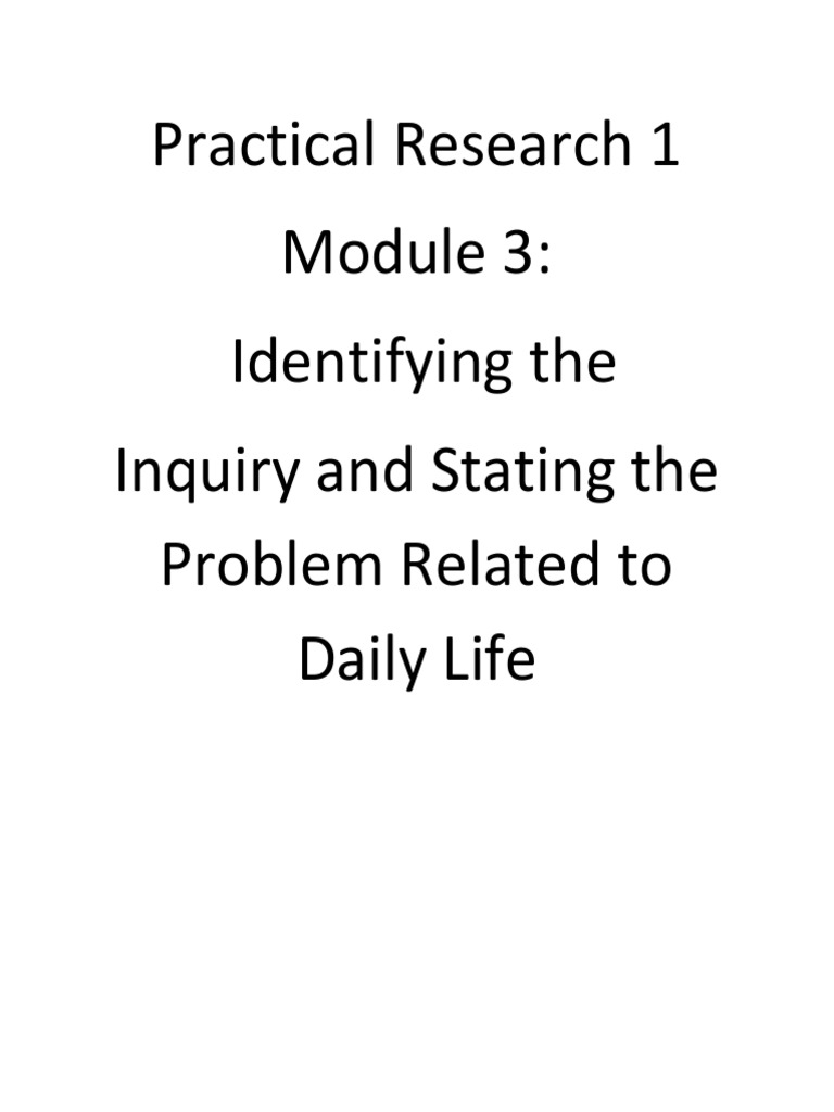 Practical Research 1 M3 | PDF | Teaching Method | Behavior Modification