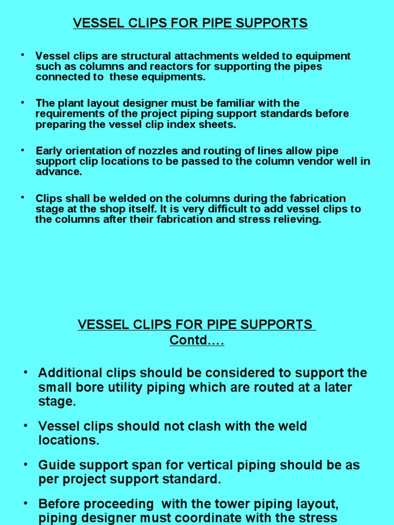 Vessel Clips For Pipe Supports: - Vessel Clips Are Structural ...