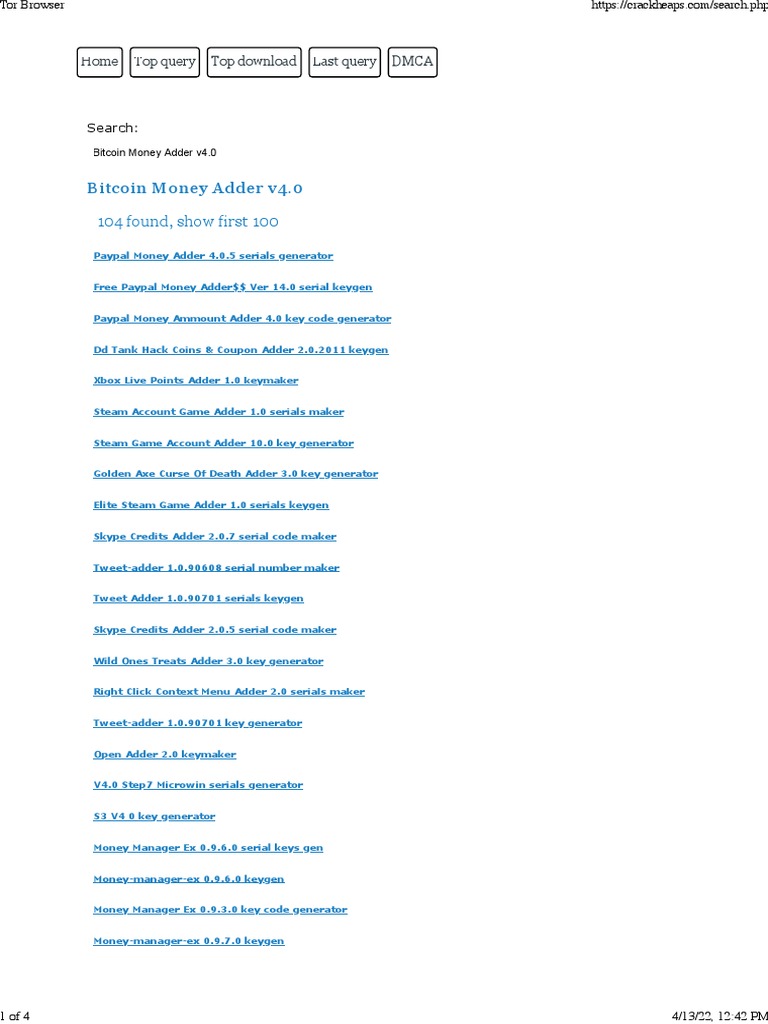 Bitcoin Money Adder v4.0 Crack Is Available | PDF | Bitcoin | Microsoft ...