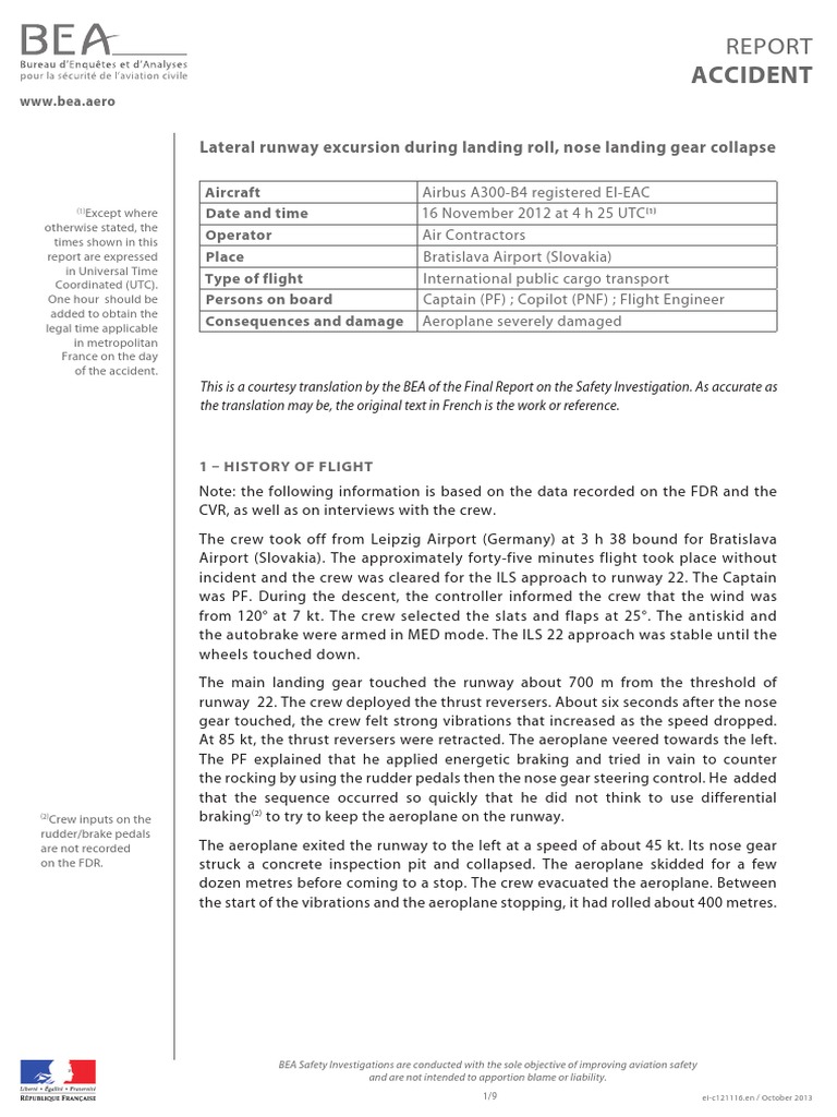 20121116-0 - A30B - EI-EAC Lateral Runway Excursion During Landing Roll ...
