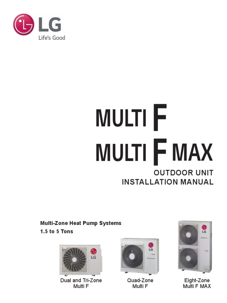 Multi MAX Multi: Outdoor Unit Installation Manual | PDF | Electrical ...